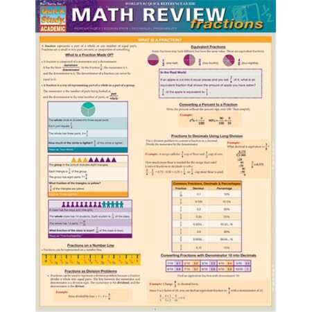 Barcharts Math Review - Fractions Quickstudy Easel BA35942 | Zoro